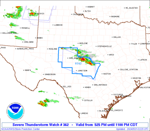 SPC Severe Thunderstorm Watch 362 - Doug's Situation Room